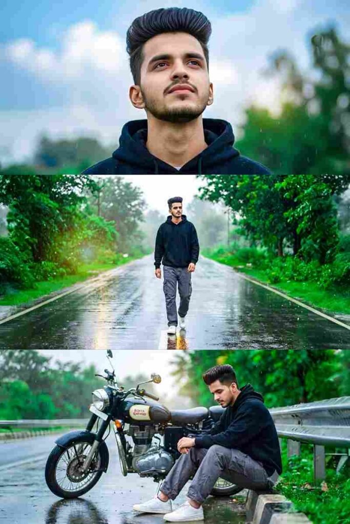 Viral 3 Layer Rainy Road Ai Editing Prompts - Boy Girl & Couple